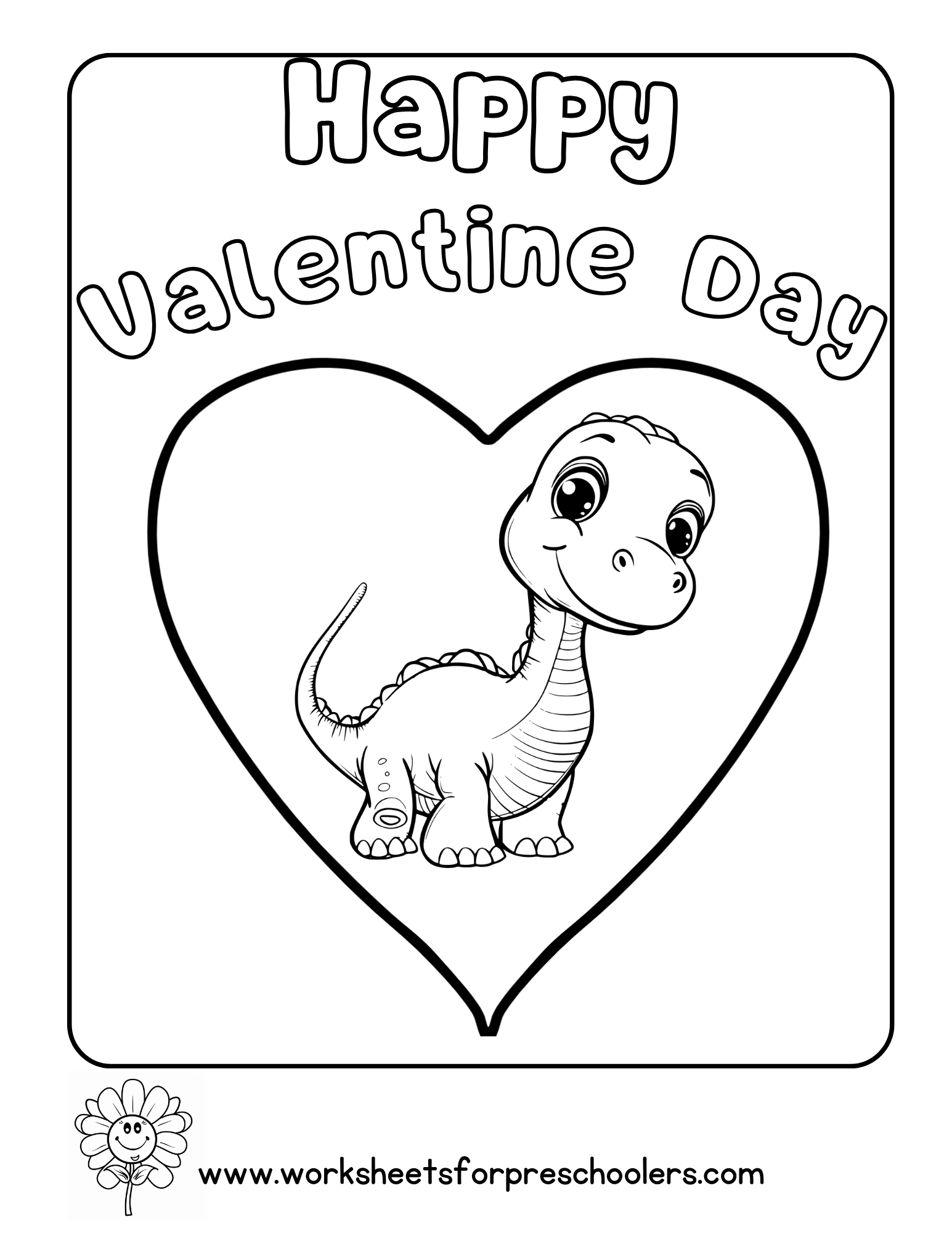 Happy Valentine Day Coloring Page