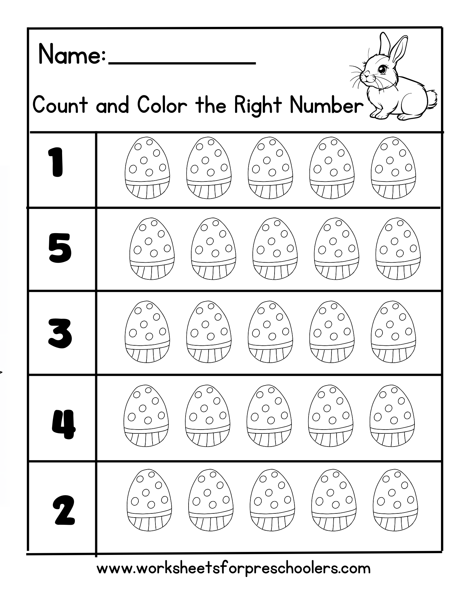 Easter Egg Math Worksheet