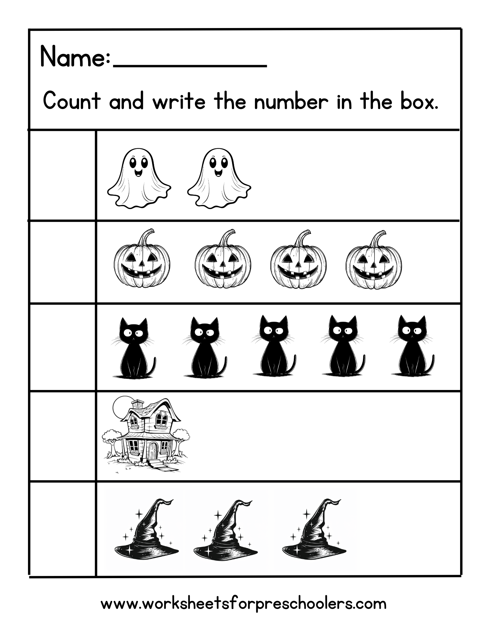 Halloween Worksheets for Preschool