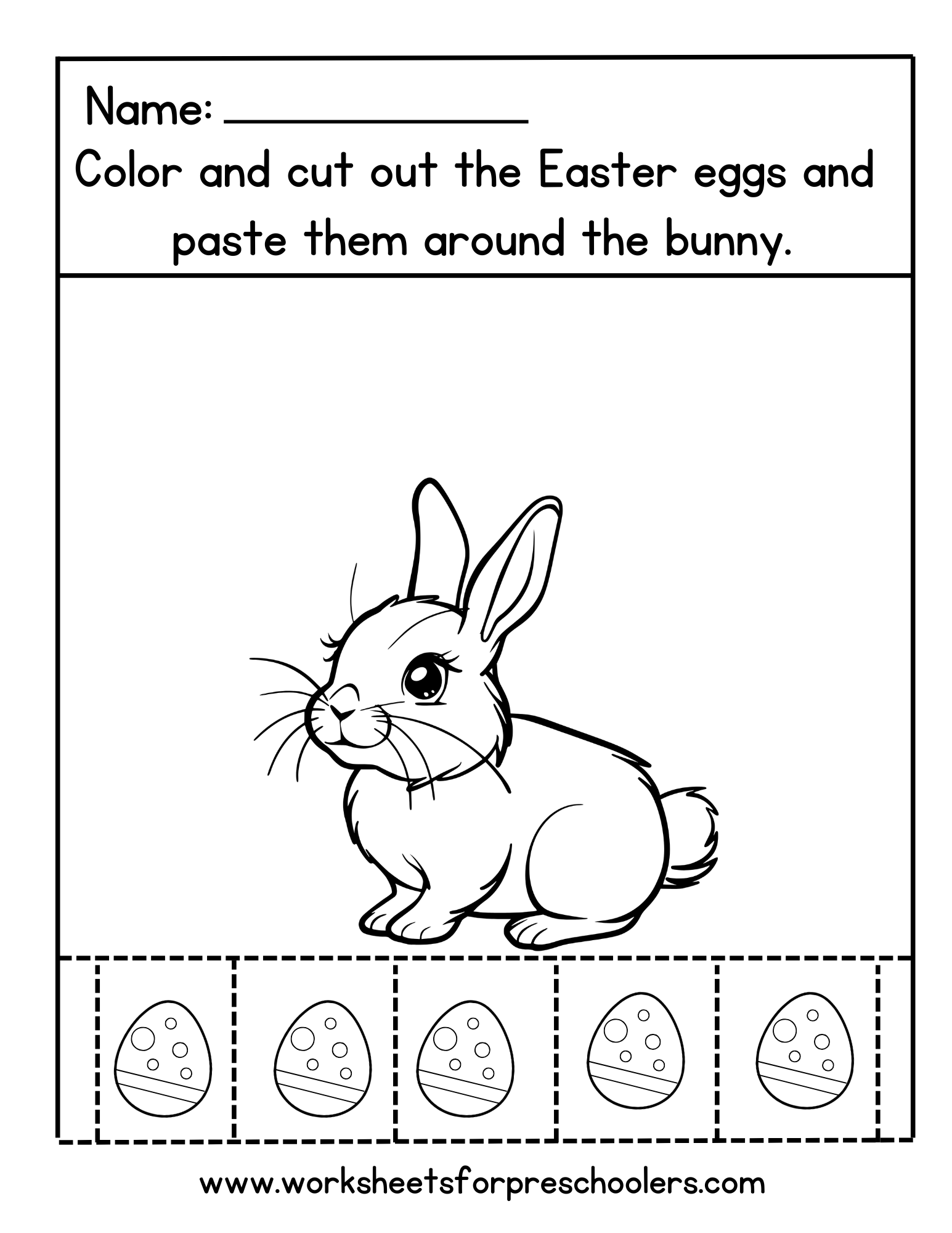 Easter Egg Cut and Paste Worksheet
