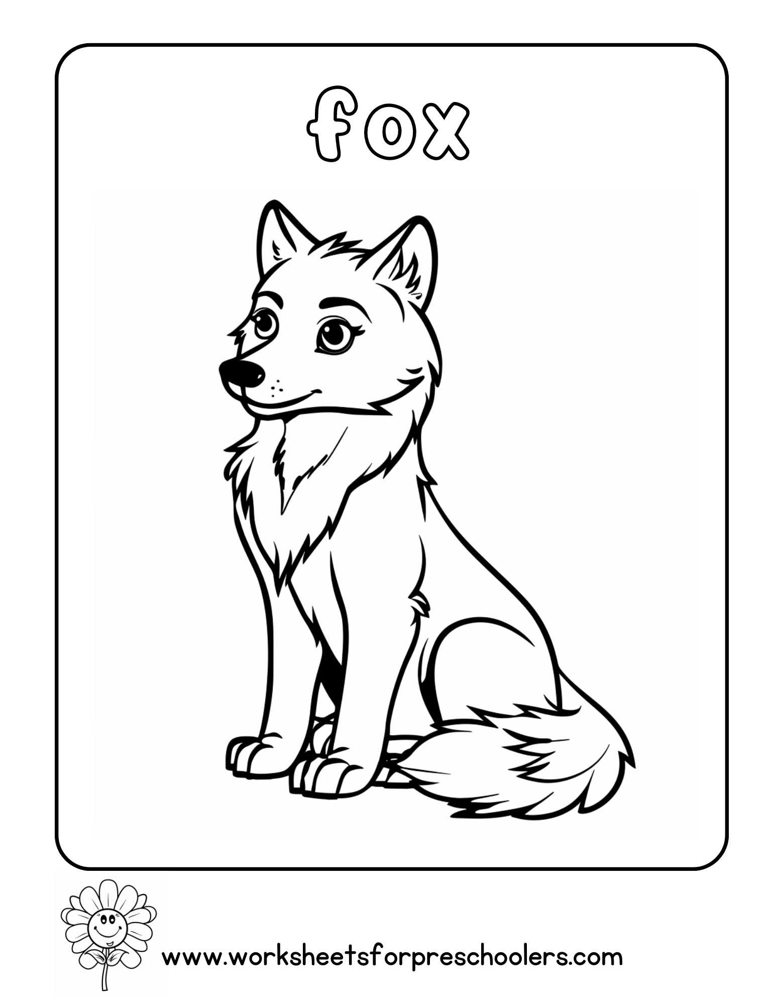 Fox Coloring Page Preschool