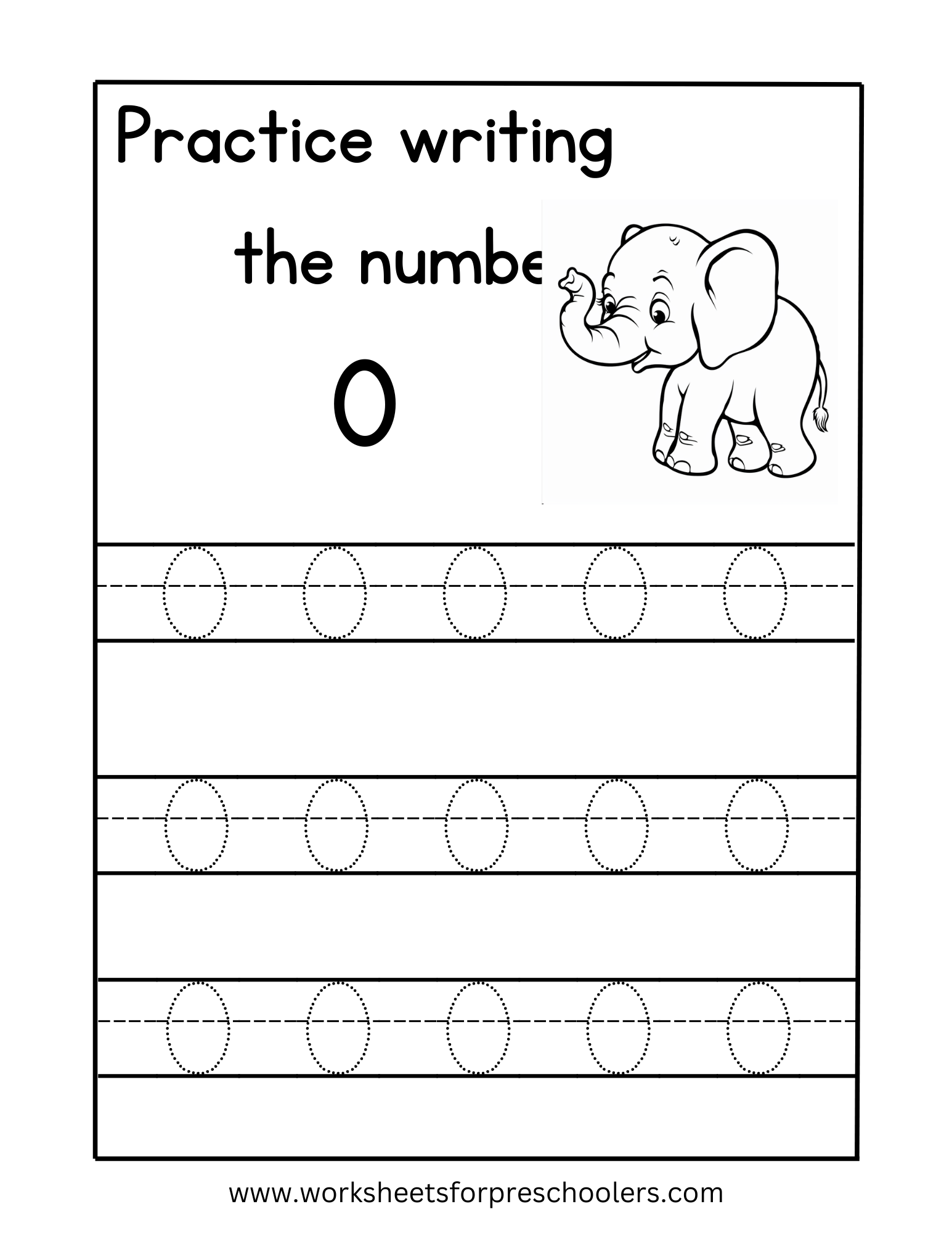 Number 0 Tracing Worksheet for Preschoolers Number 0 Tracing Worksheet for Preschoolers