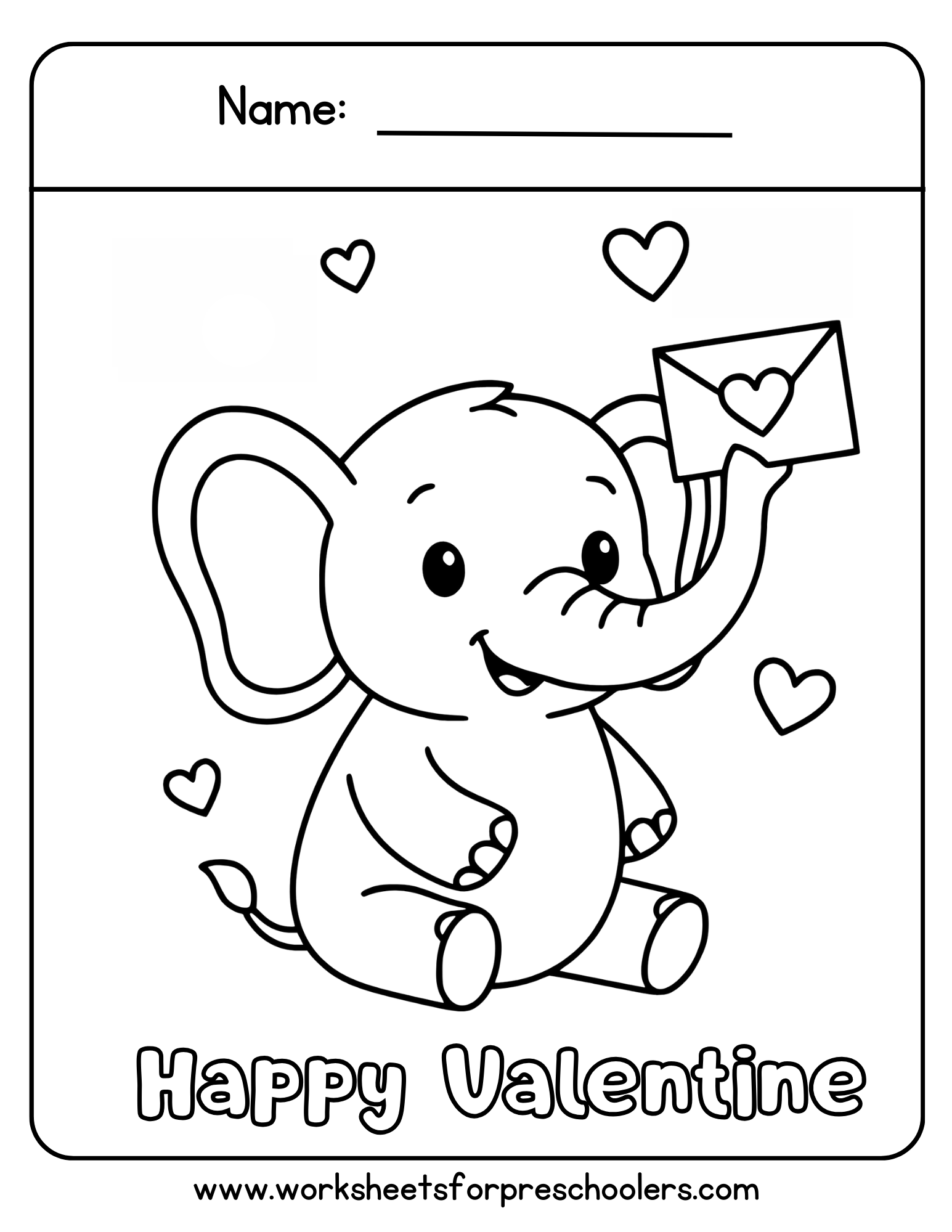 Valentine Day Worksheet for Preschool