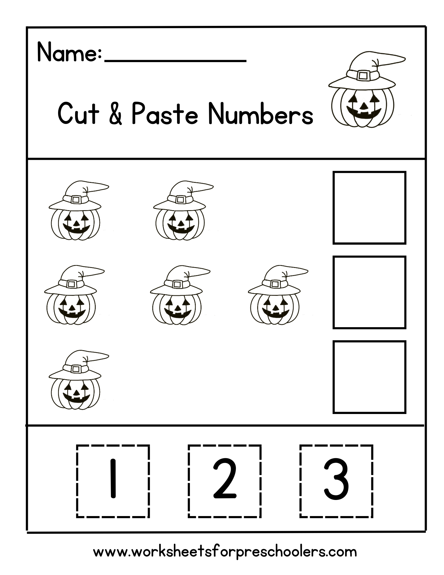 Halloween Cut and Paste Pumpkin Worksheet