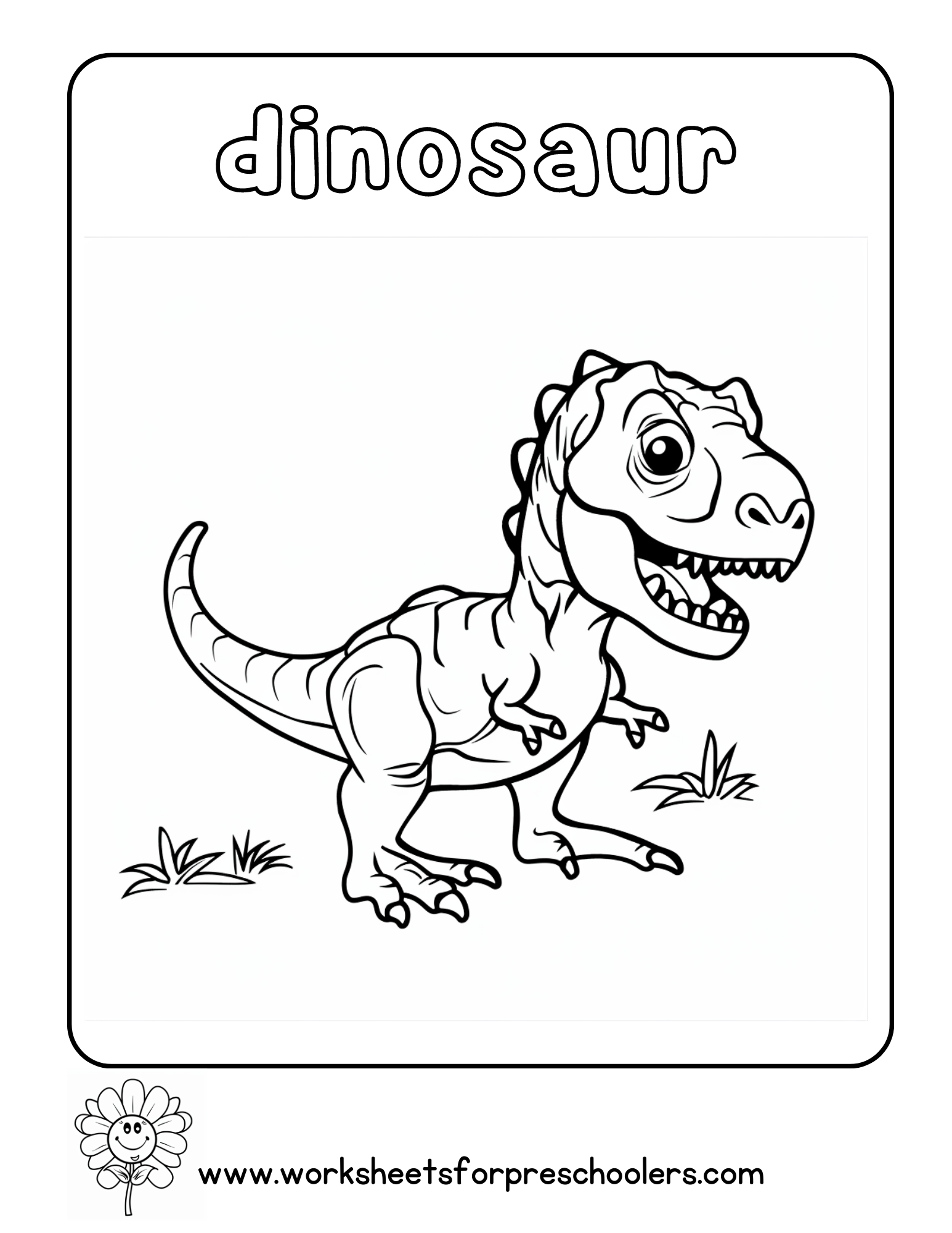 T-Rex Coloring Page Preschool